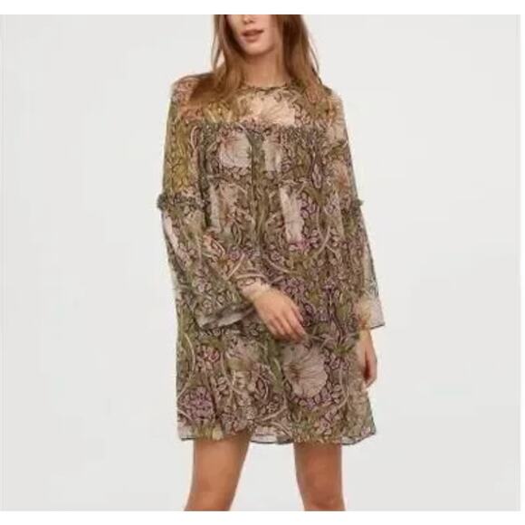 Morris & Co. X H&M | Dresses | Morris Co Hm Boho Bell Sleeve Chiffon ...